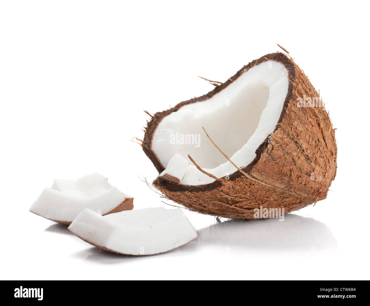Coconut. Isolated on white background Stock Photo - Alamy