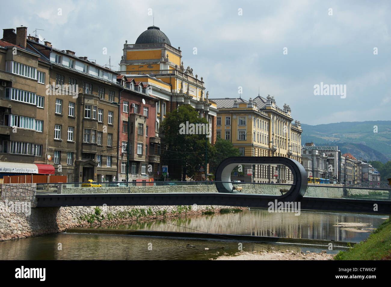New bridge that connect the coast of Miljacka from Radićeva Street to ...