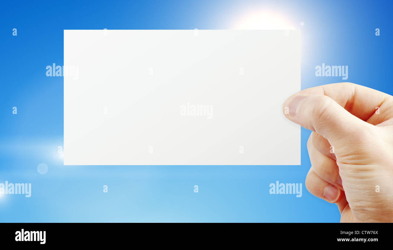 Hand holding paper Stock Photo - Alamy