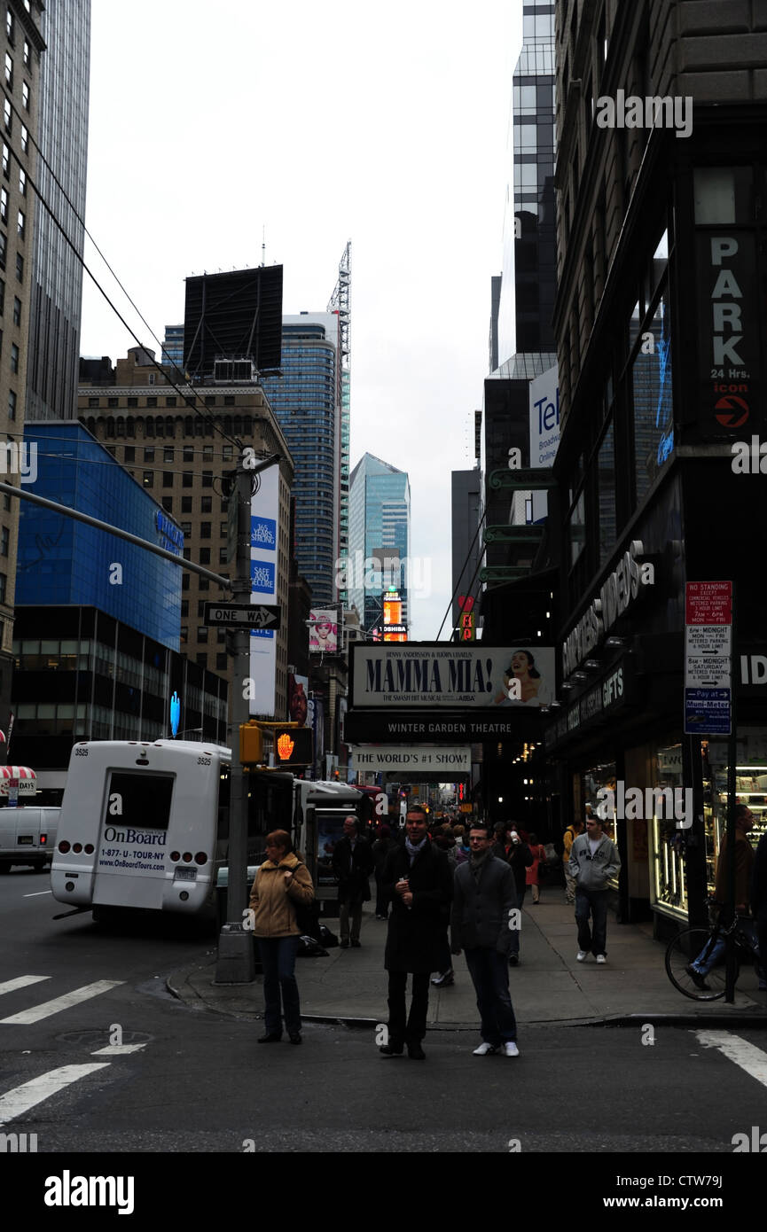 Streets 1 grey asphalt west 51st street centre foreground hi-res stock ...
