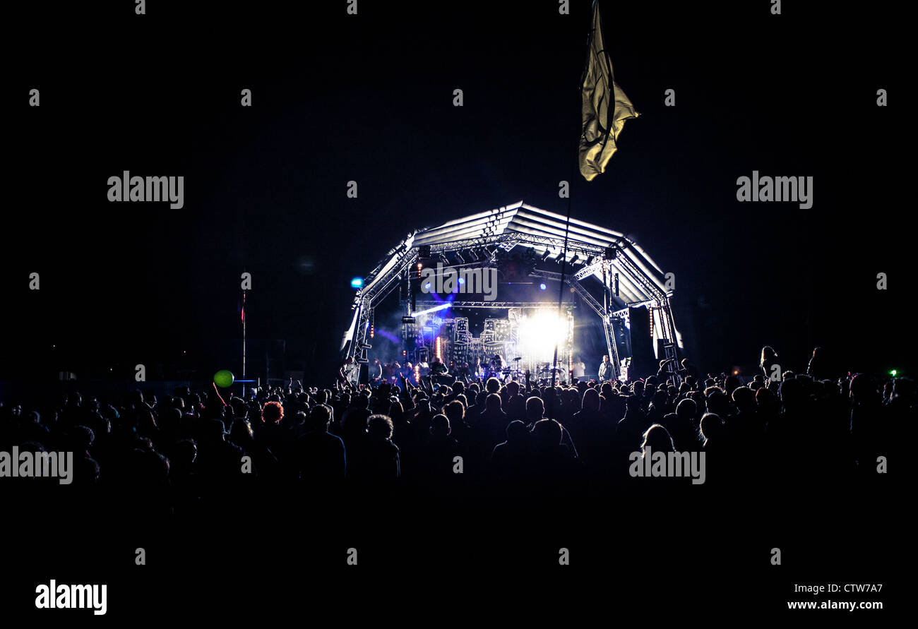 Views of a crowd and stage at a music festival Stock Photo - Alamy