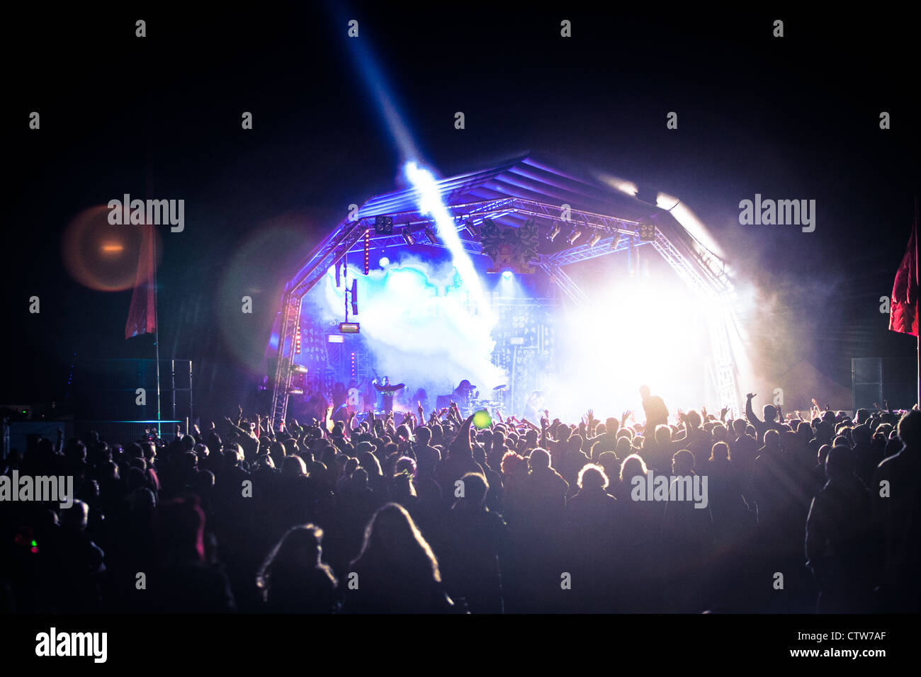 Views of a crowd and stage at a music festival Stock Photo - Alamy