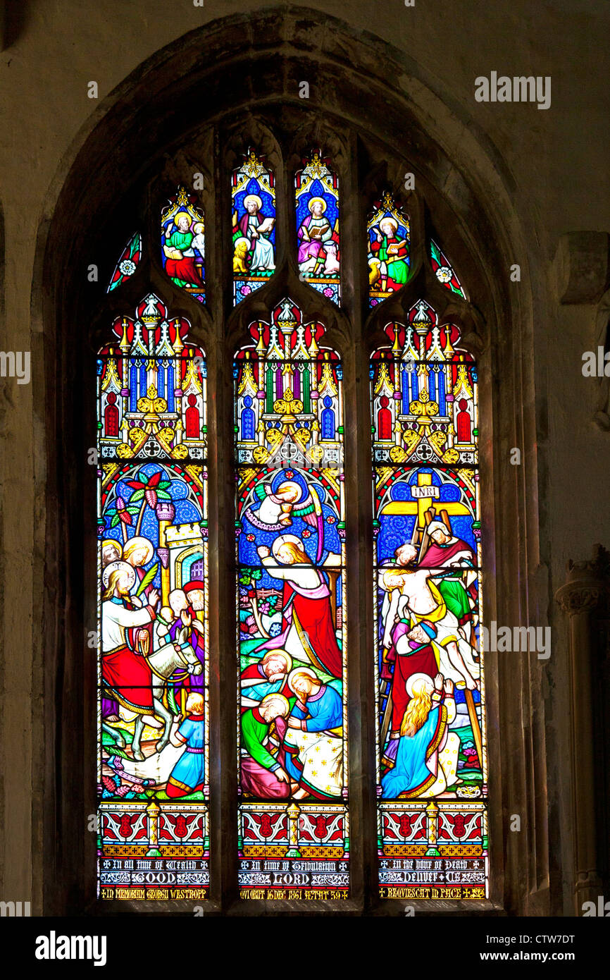 Row of Stained Glass Window in Holy Trinity Church, Long Melford ...