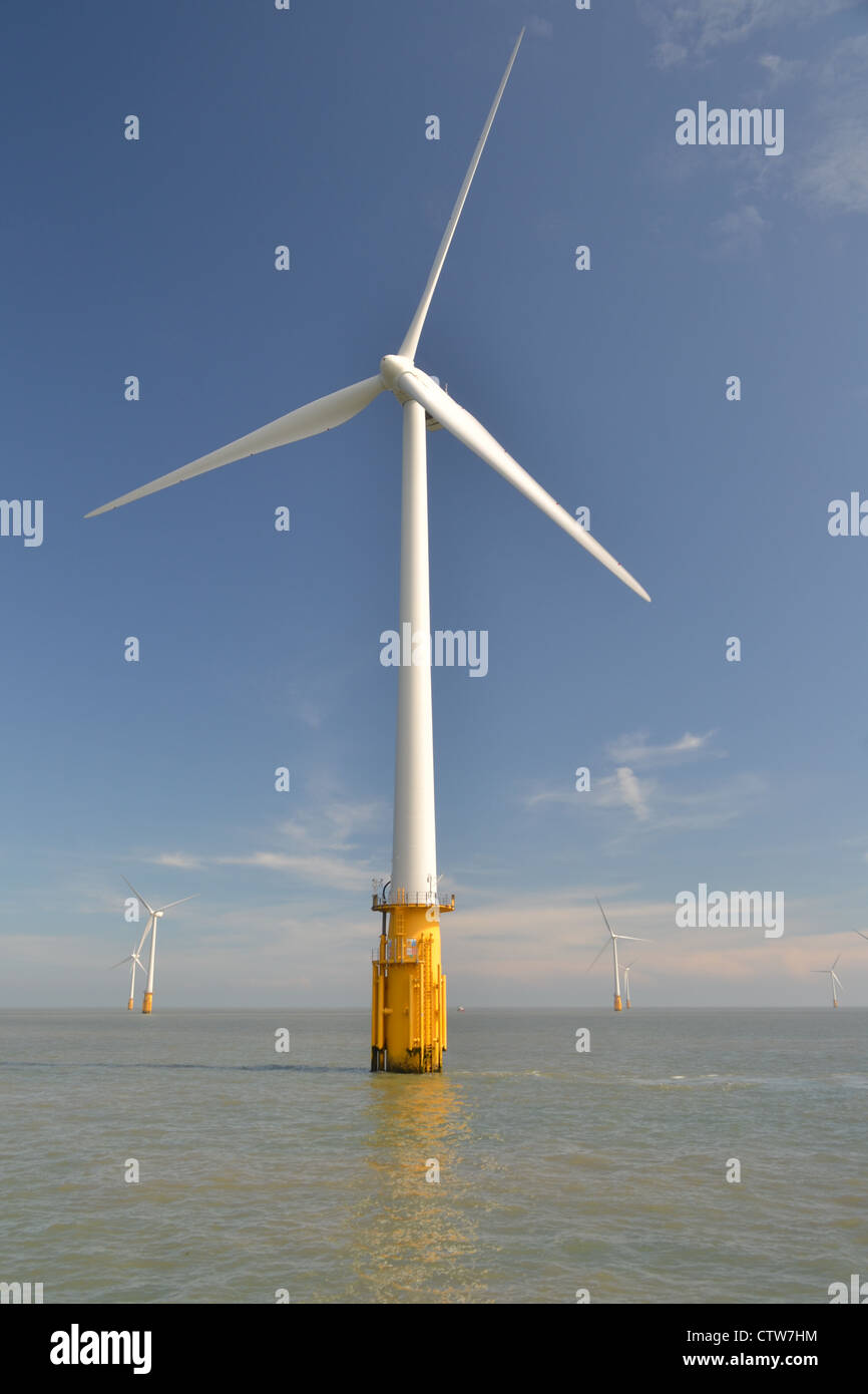 Offshore wind turbine, Thanet Offshore Windfarm Stock Photo - Alamy