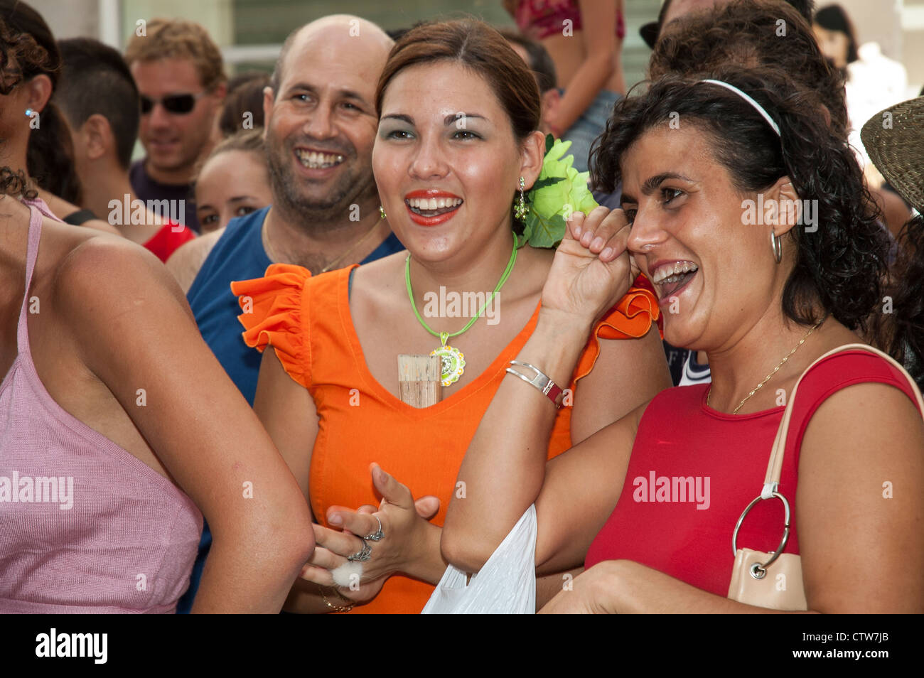 Men and women having fun at carnival in Malaga, Spain Stock Photo - Alamy