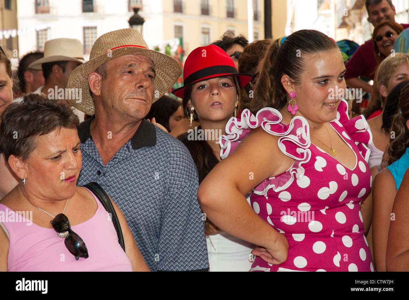 Crowd of onlookers at carnival in Malaga, Spain Stock Photo - Alamy