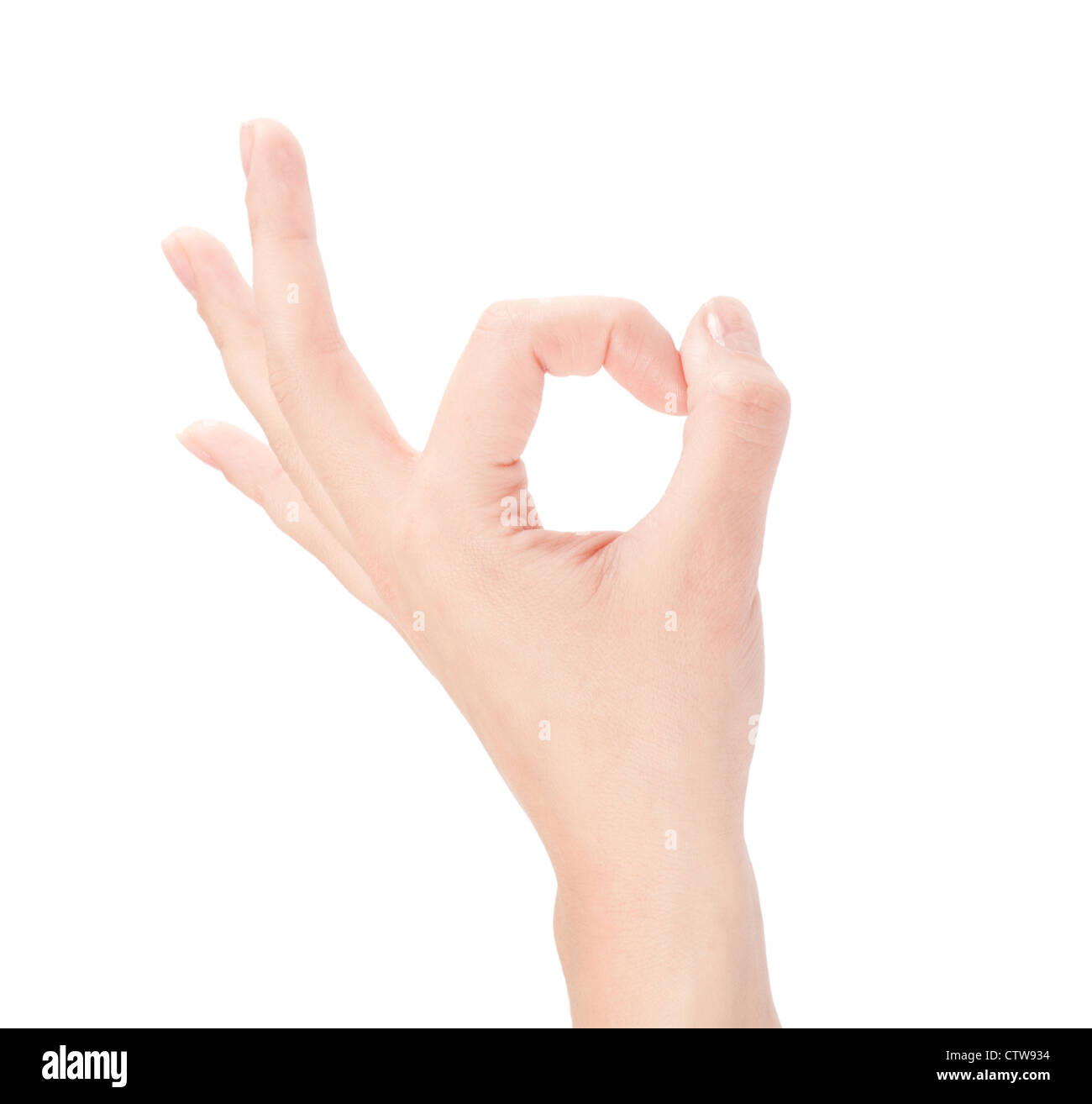 Hand OK sign isolated on white background Stock Photo - Alamy