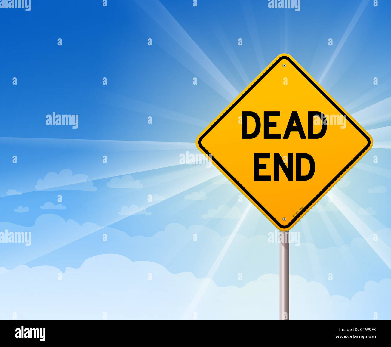 Dead End Sign and Blue Sky Stock Photo - Alamy