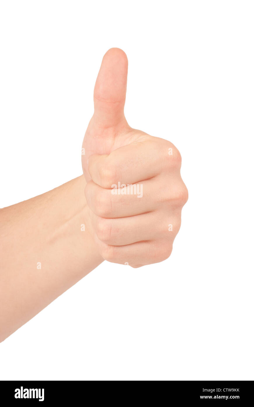 Gestures of hands - OK. Isolated on white background Stock Photo - Alamy