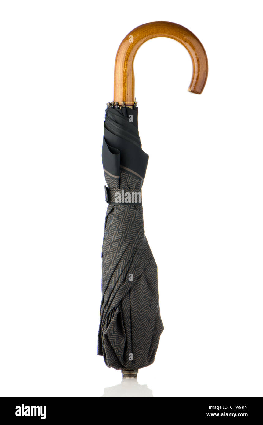 Closed umbrella isolated on white background Stock Photo - Alamy