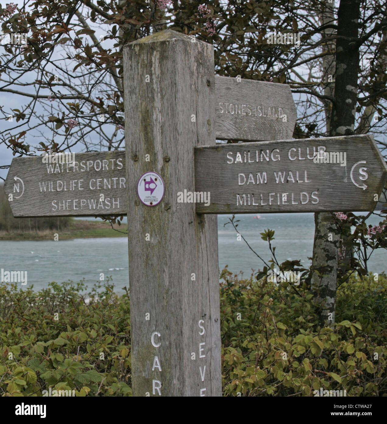 Sign at Carsington Lake, Water Park, Ashbourne, Derbyshire Stock Photo ...