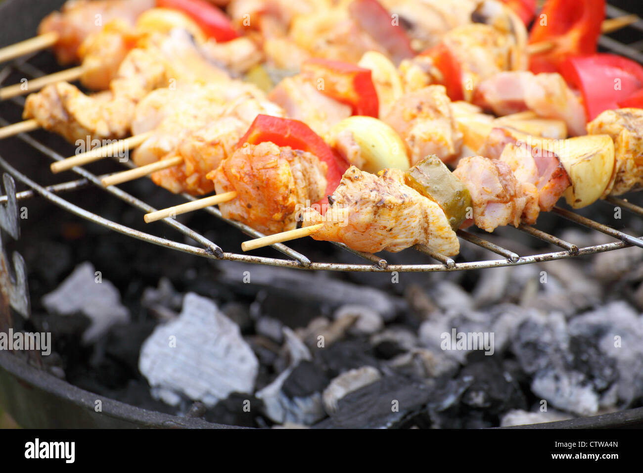 Barbecue with delicious grilled meat on grill BBQ Stock Photo - Alamy