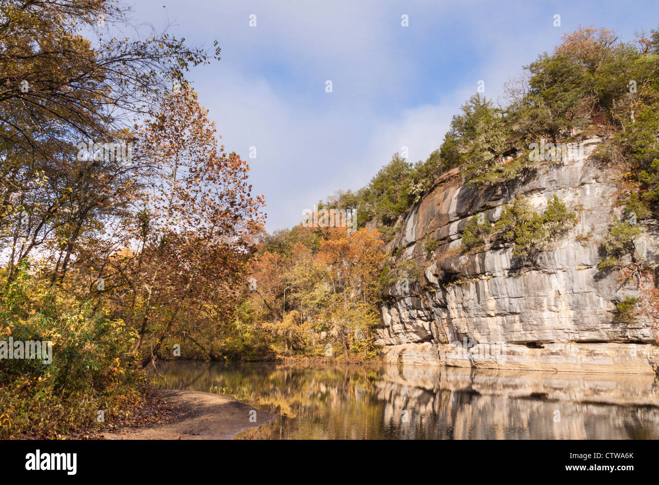 Autumn scene in a Buffalo National River district park along Arkansas ...