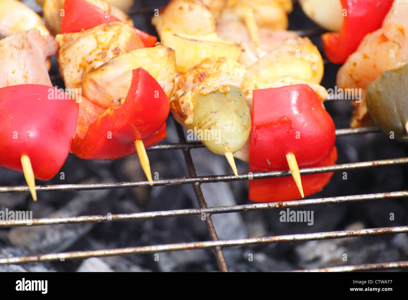 Barbecue with delicious grilled meat on grill BBQ Stock Photo - Alamy