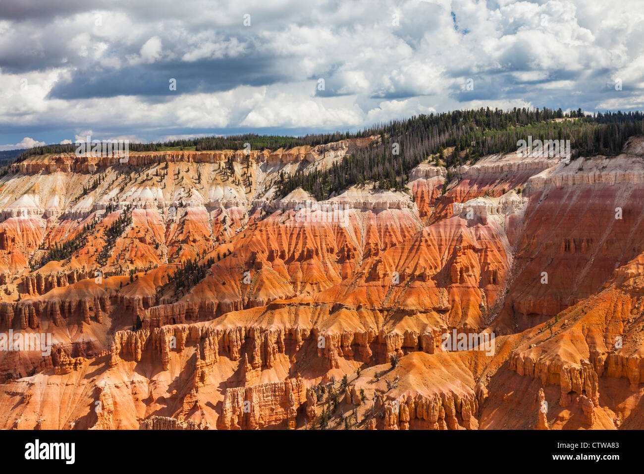 Hoodoos and colorful cliffs at Cedar Breaks National Monument in Utah ...
