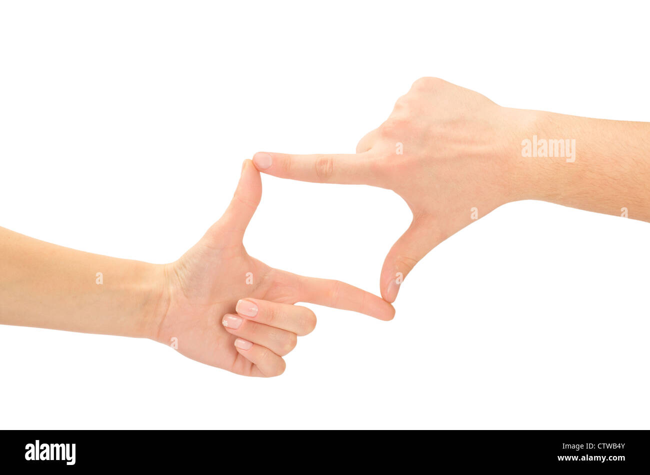 Hands in the shape of frame Stock Photo - Alamy