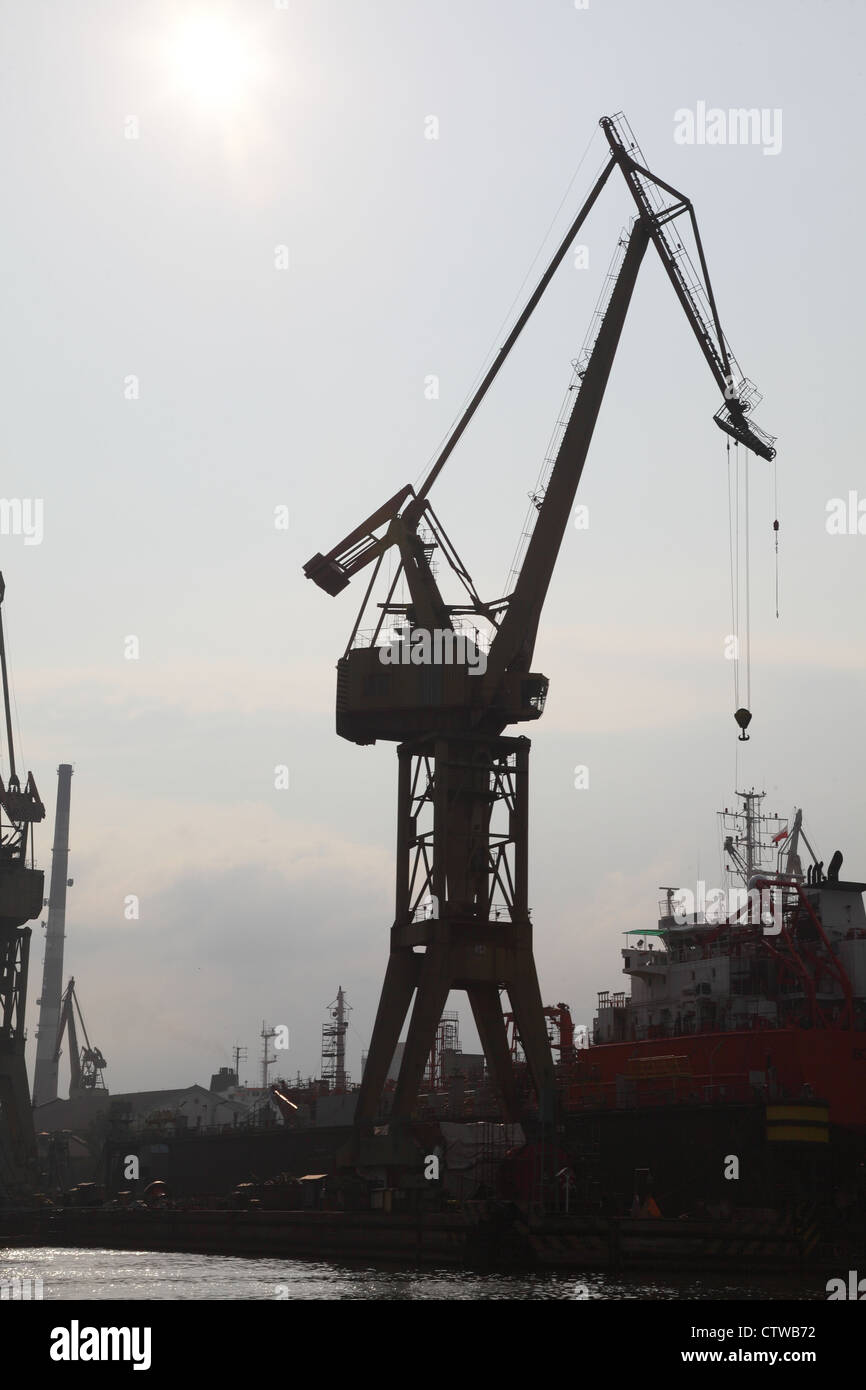 black port crane terminal seaport outdoor Stock Photo - Alamy
