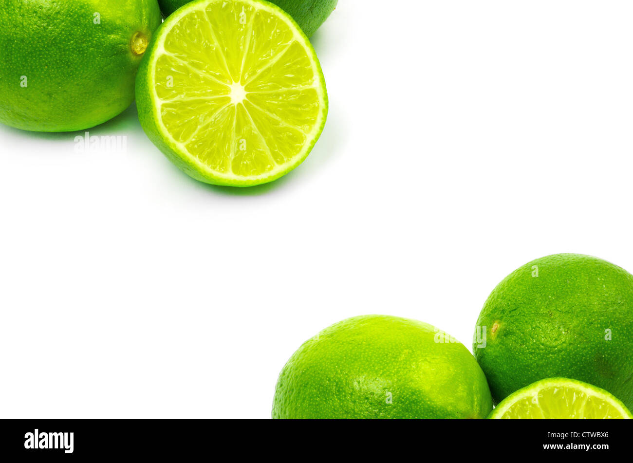 Fresh ripe lime. Isolated on white background Stock Photo - Alamy