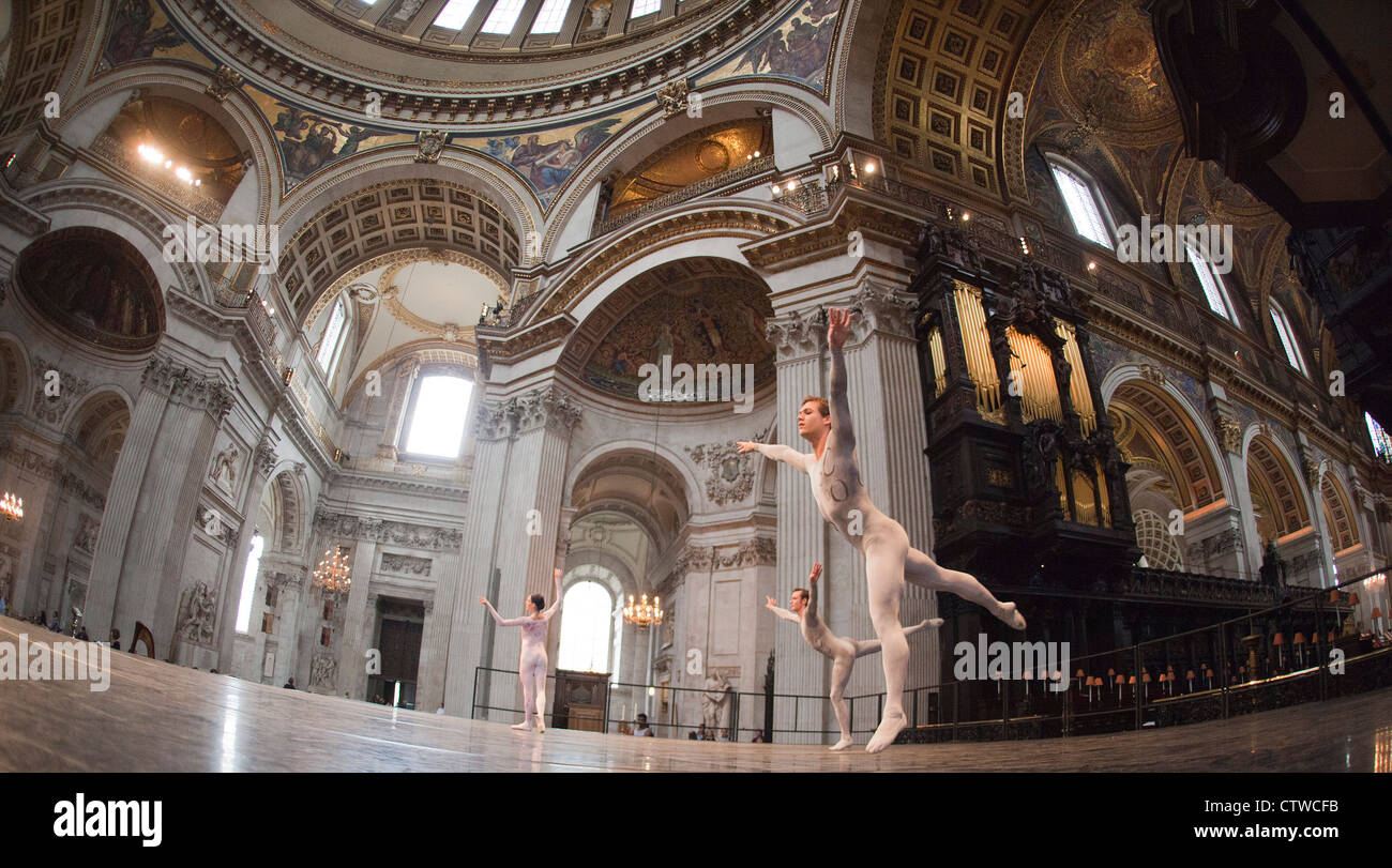 Dancers from English National Ballet at a dress rehearsal on a stage ...