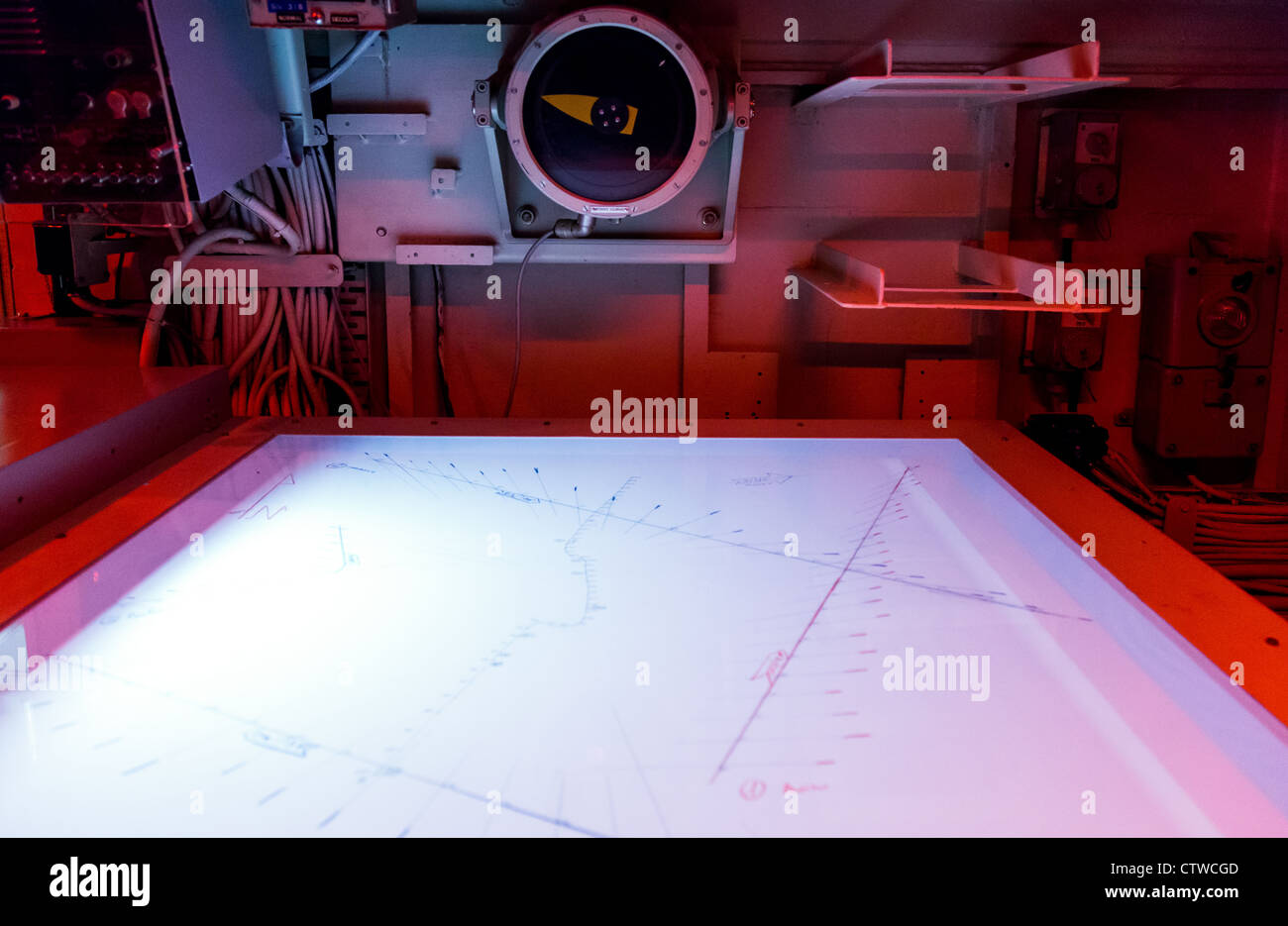 France, Normandy, Cherbourg, La Cité De La Mer, the navigation control ...