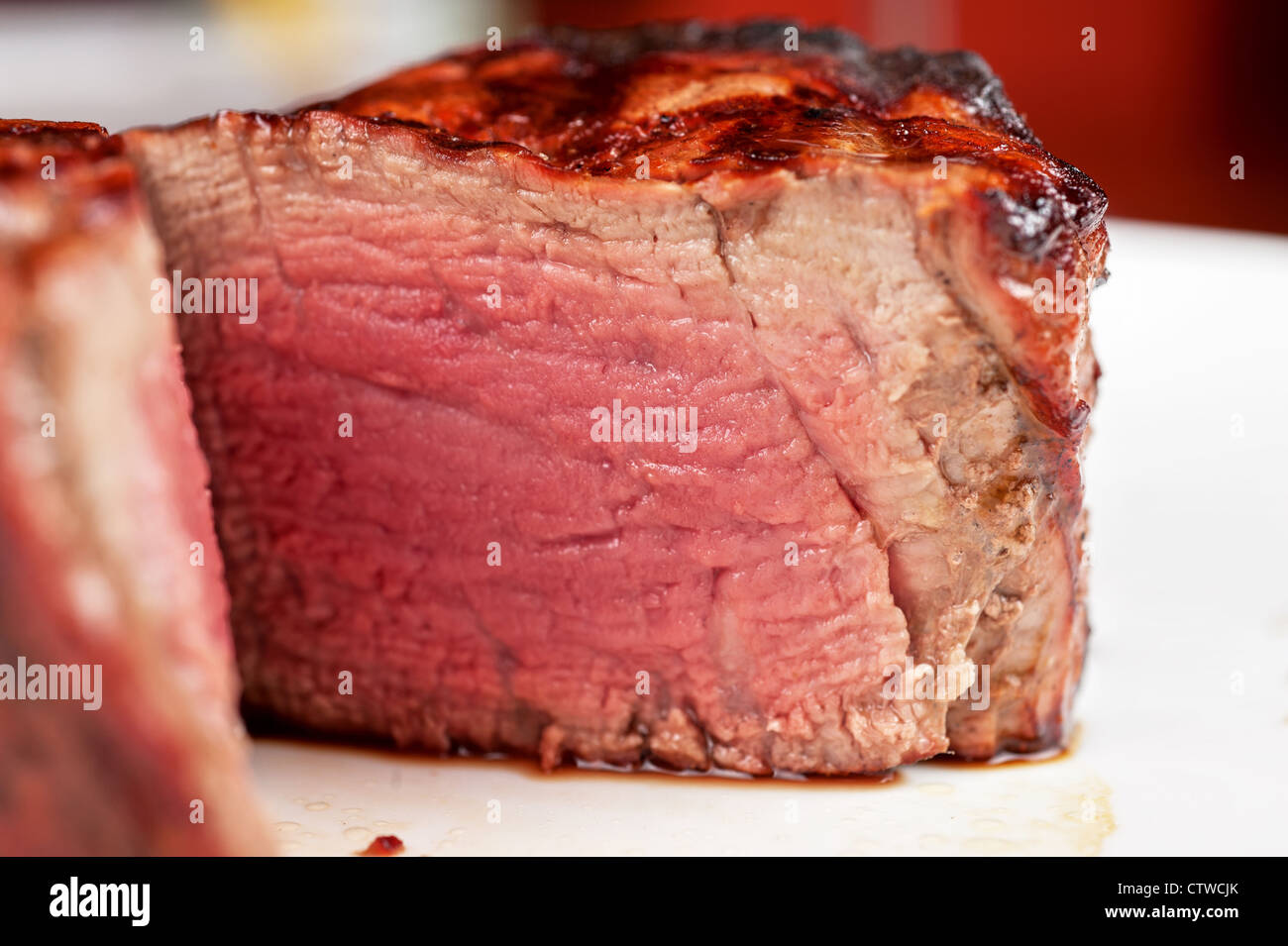 Filet mignon, char-grilled to medium rare Stock Photo - Alamy