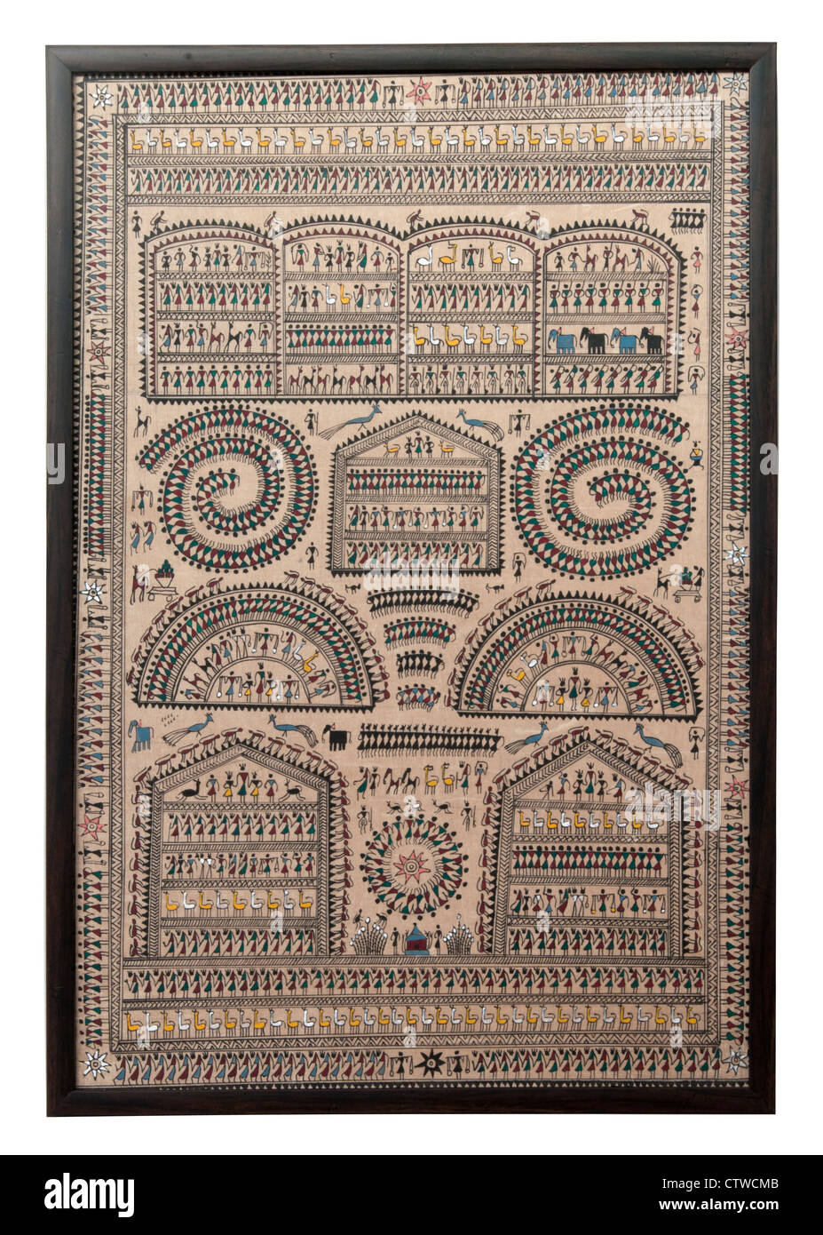 Tribal art Palm leaf painting, Talapatra, which consist of linear ...