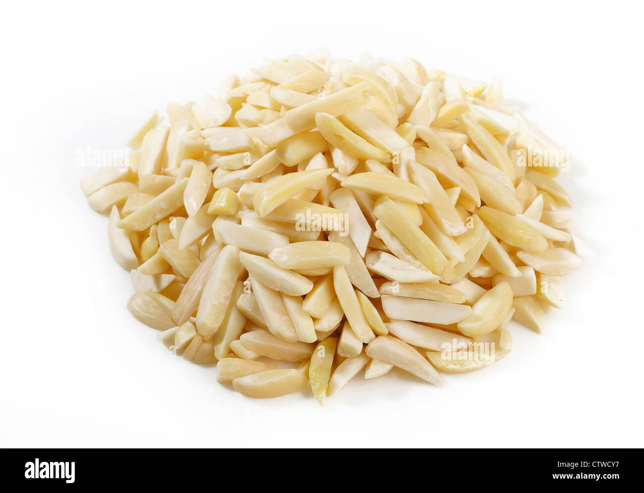 almond nuts slivered on white background Stock Photo - Alamy
