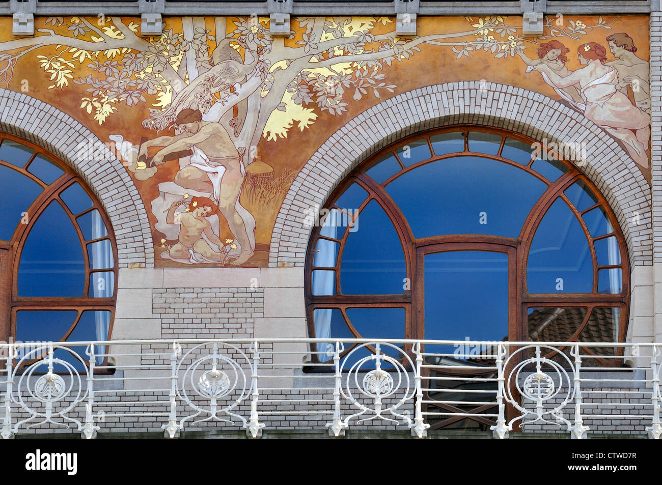 Brussels, Belgium. Ciamberlani house (1897 - Paul Hankar) Rue Defacqz ...