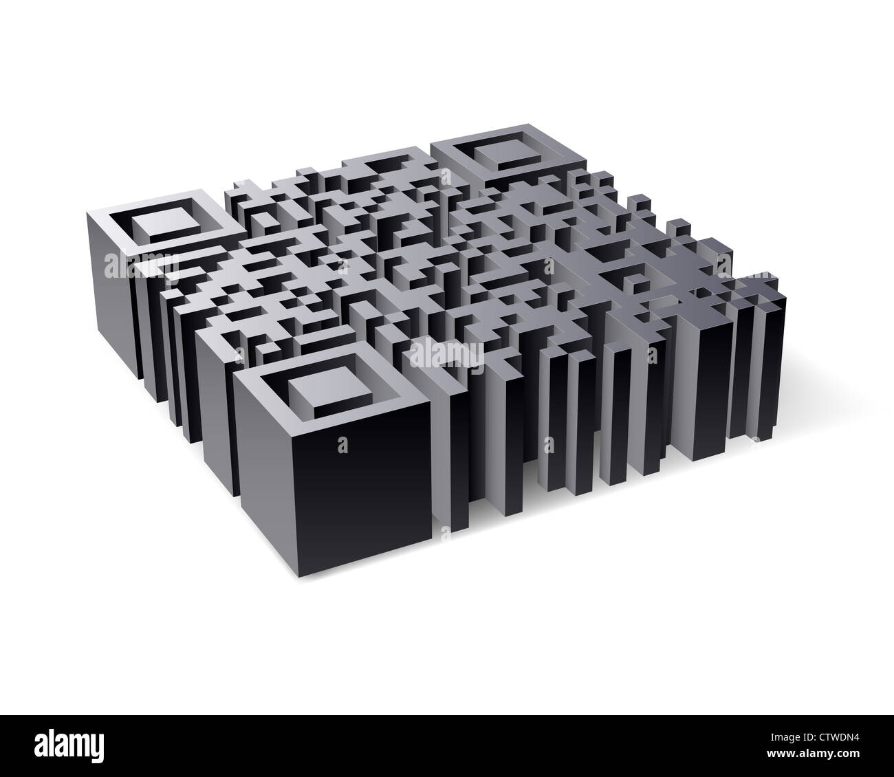 3D QR Code. Abstract illustration of designer on white background Stock ...