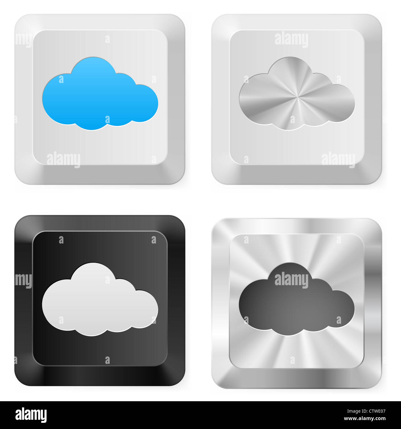 Clouds on the buttons. Illustration for design on white background ...