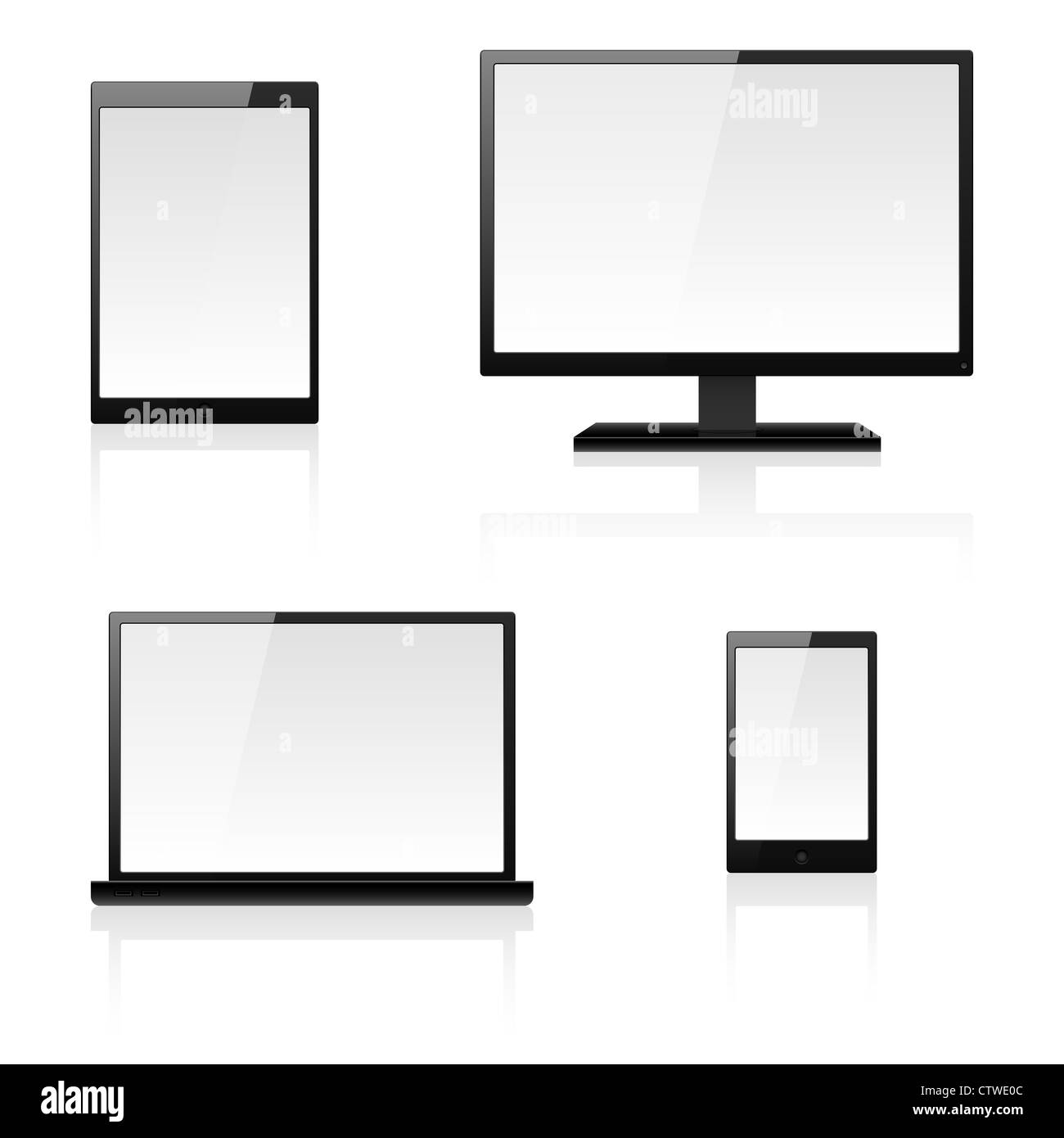 Digital devices. Illustration for design on white background Stock ...