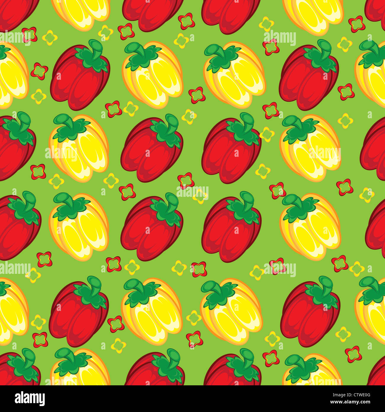Seamless texture colorful bell peppers. Illustrations on white ...