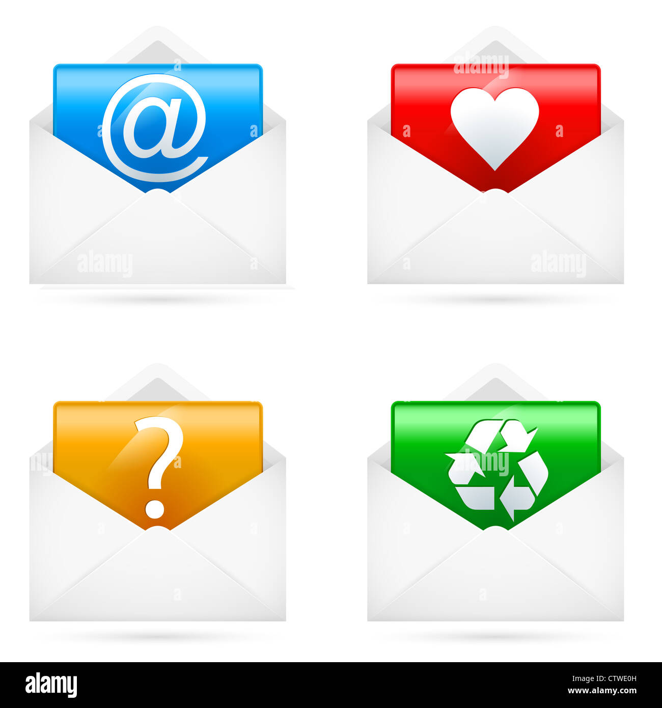 Set of E-mail icons. Illustration on white background Stock Photo - Alamy