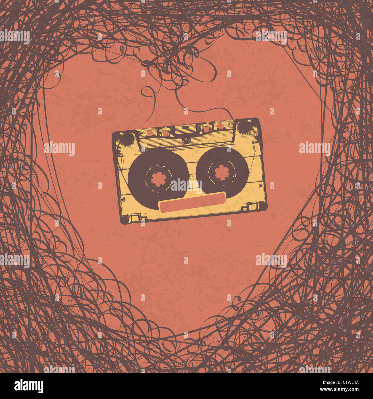Loving retro music retro poster design Stock Photo - Alamy