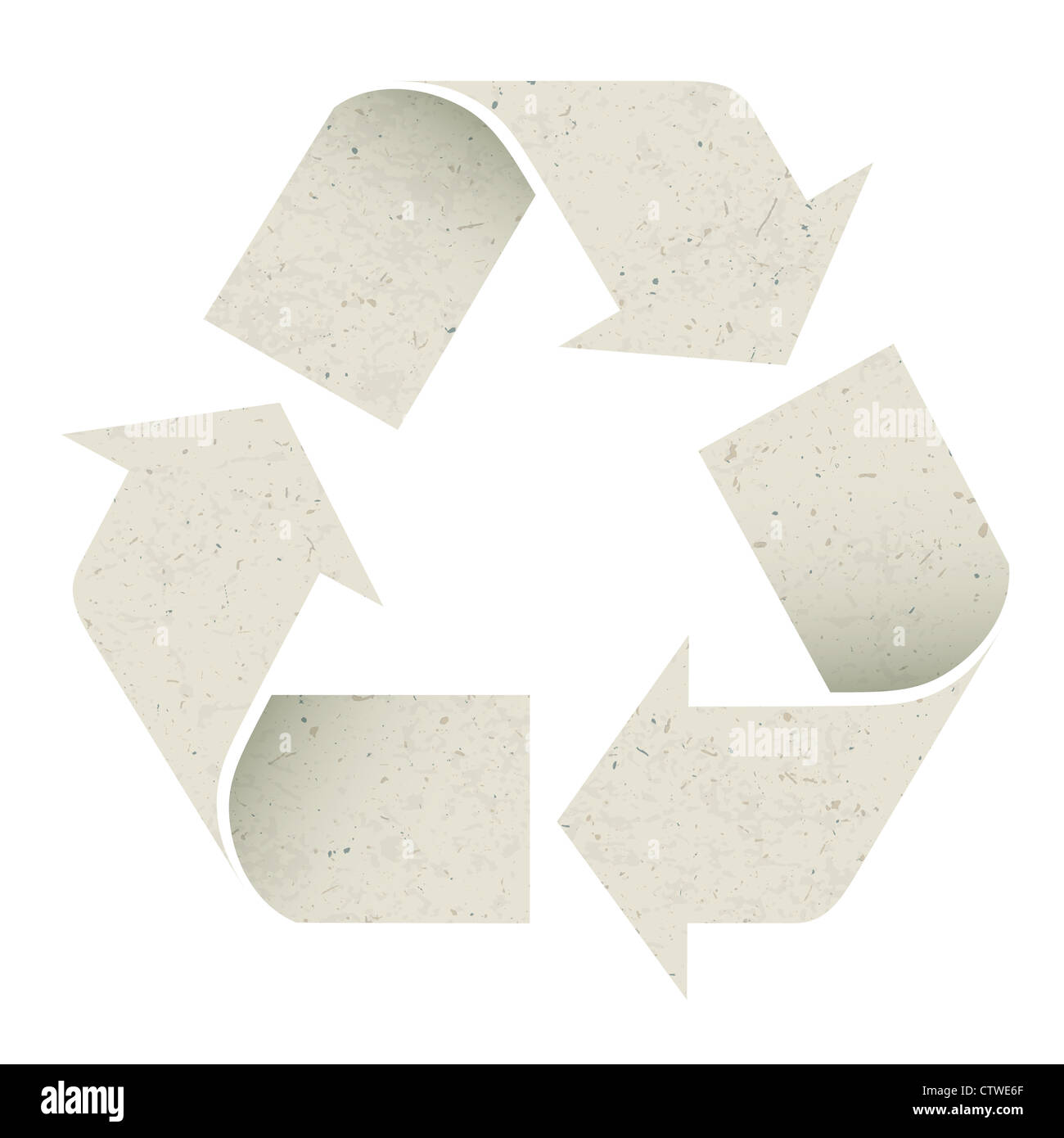 Reuse Symbol. Made from recycle paper texture, isolated Stock Photo - Alamy