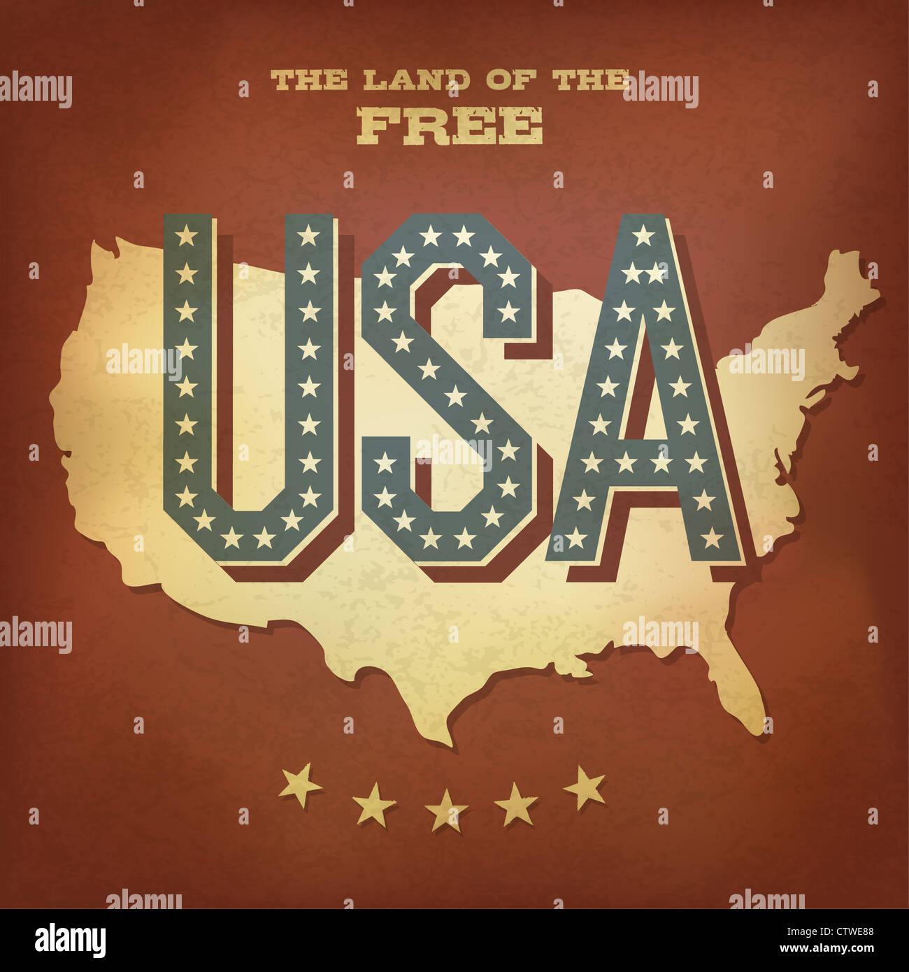 USA abstract retro poster design Stock Photo - Alamy