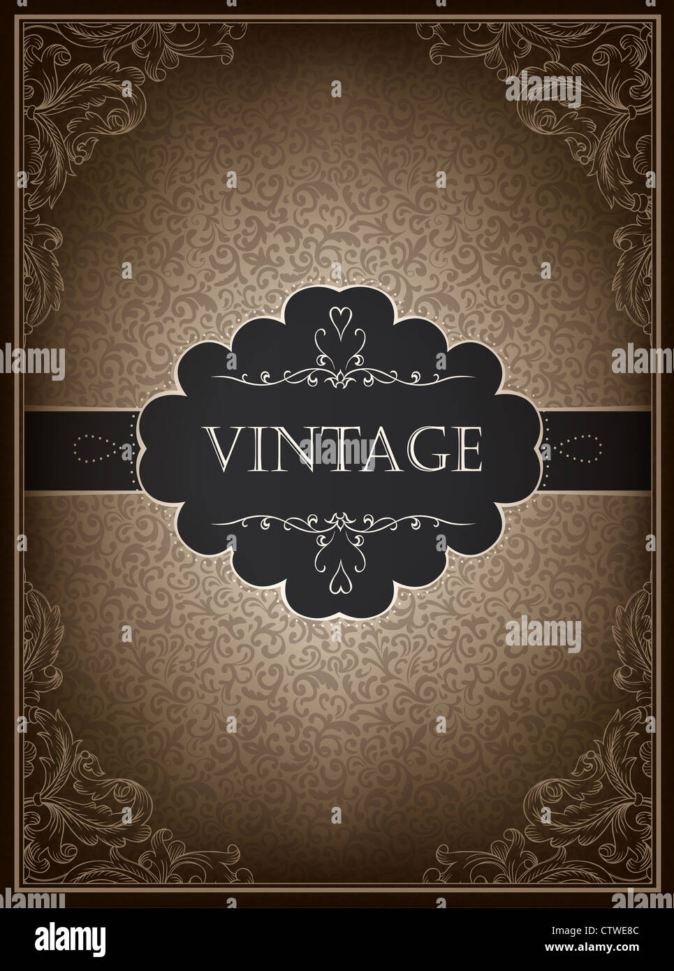 Vintage card design template Stock Photo - Alamy