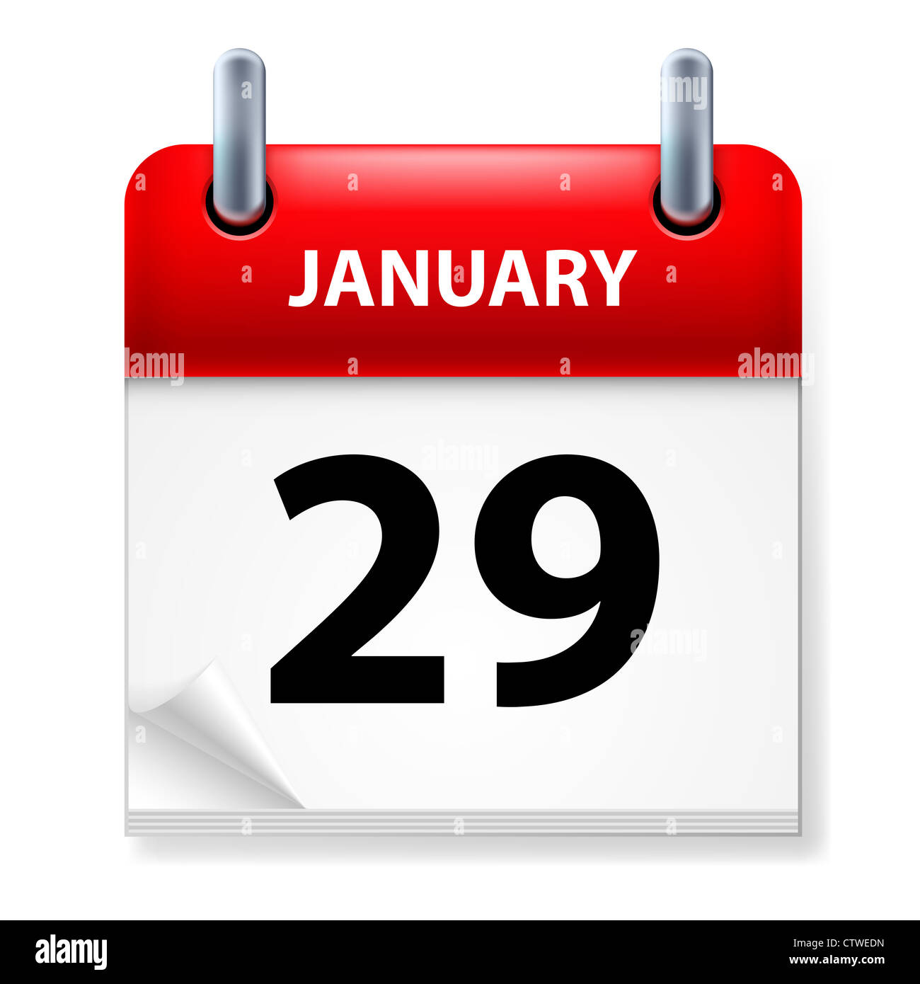 Twenty-ninth January in Calendar icon on white background Stock Photo ...