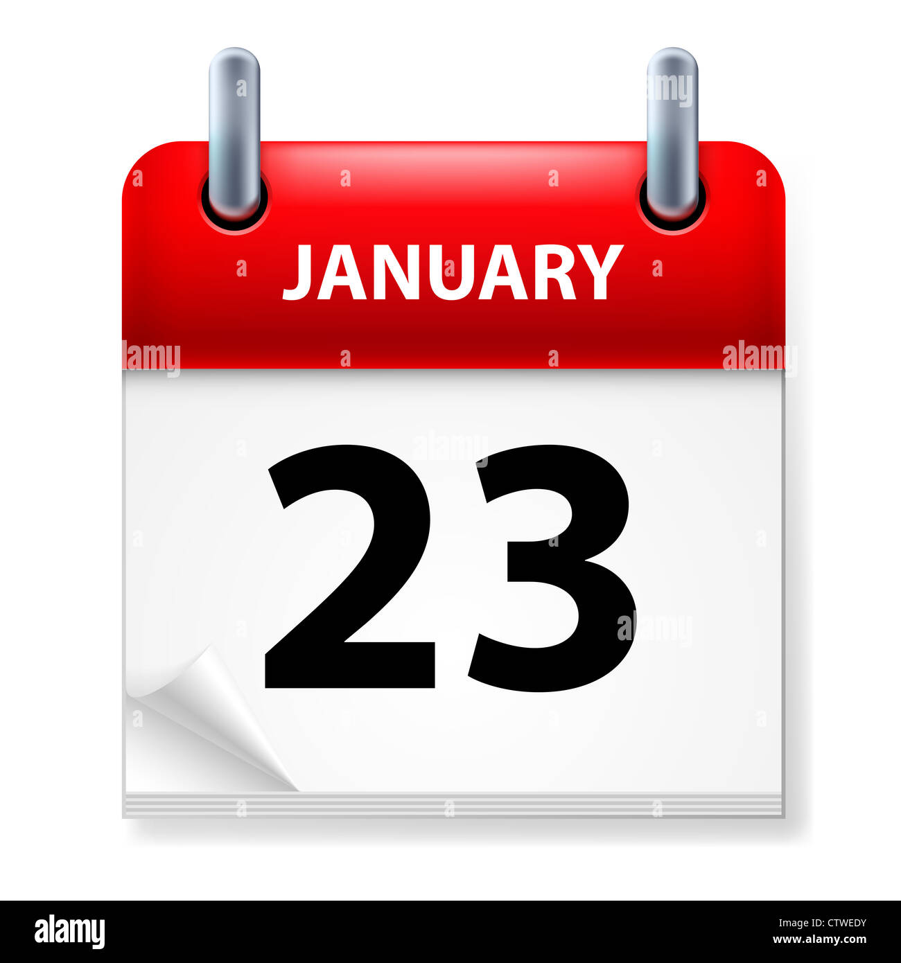 Twenty-third January in Calendar icon on white background Stock Photo ...
