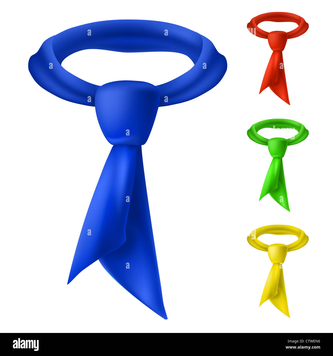 Four colorful tie. Illustration for design on white background Stock ...