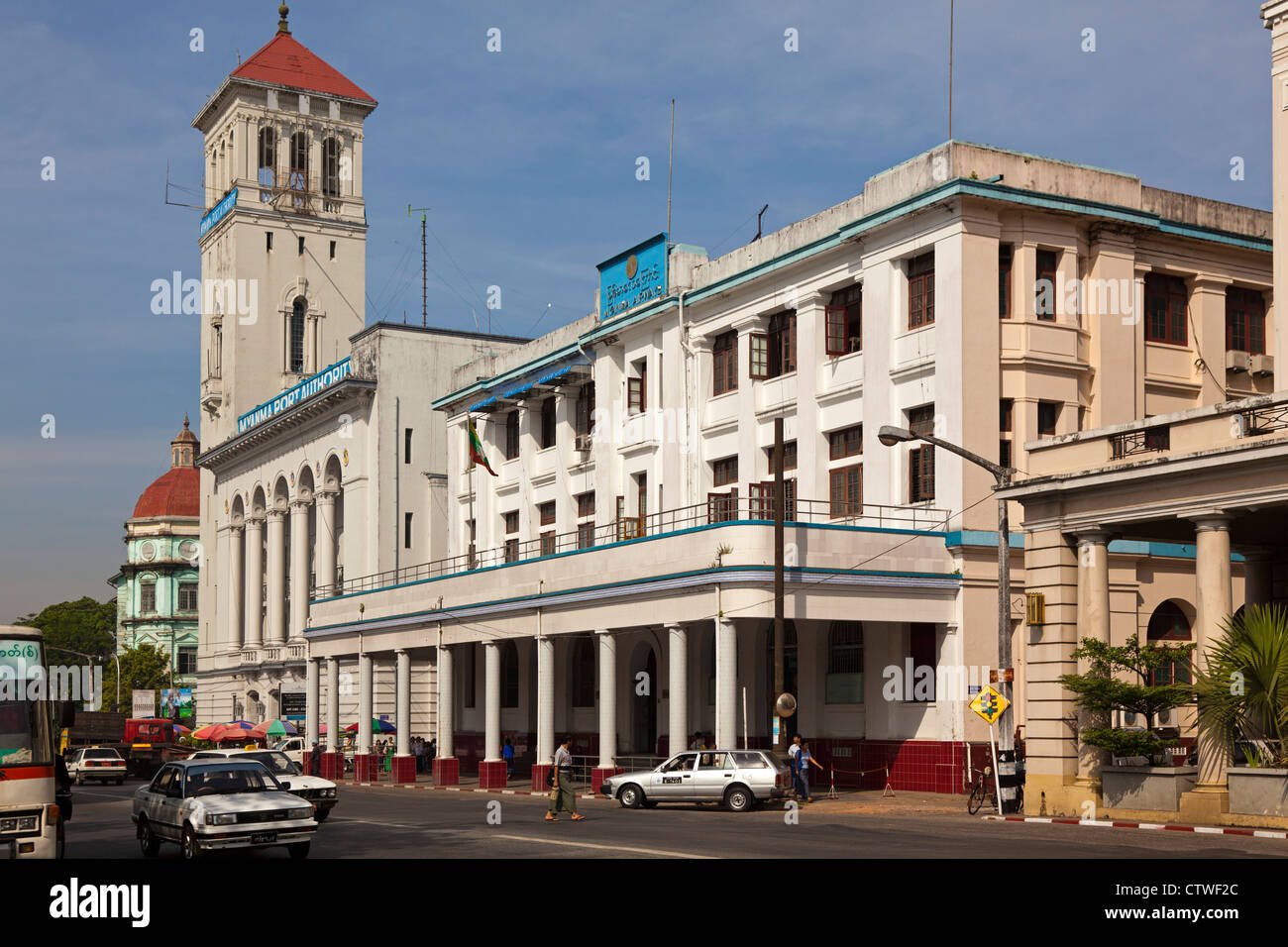 Myanmar Port Authority building, Yangon Stock Photo - Alamy