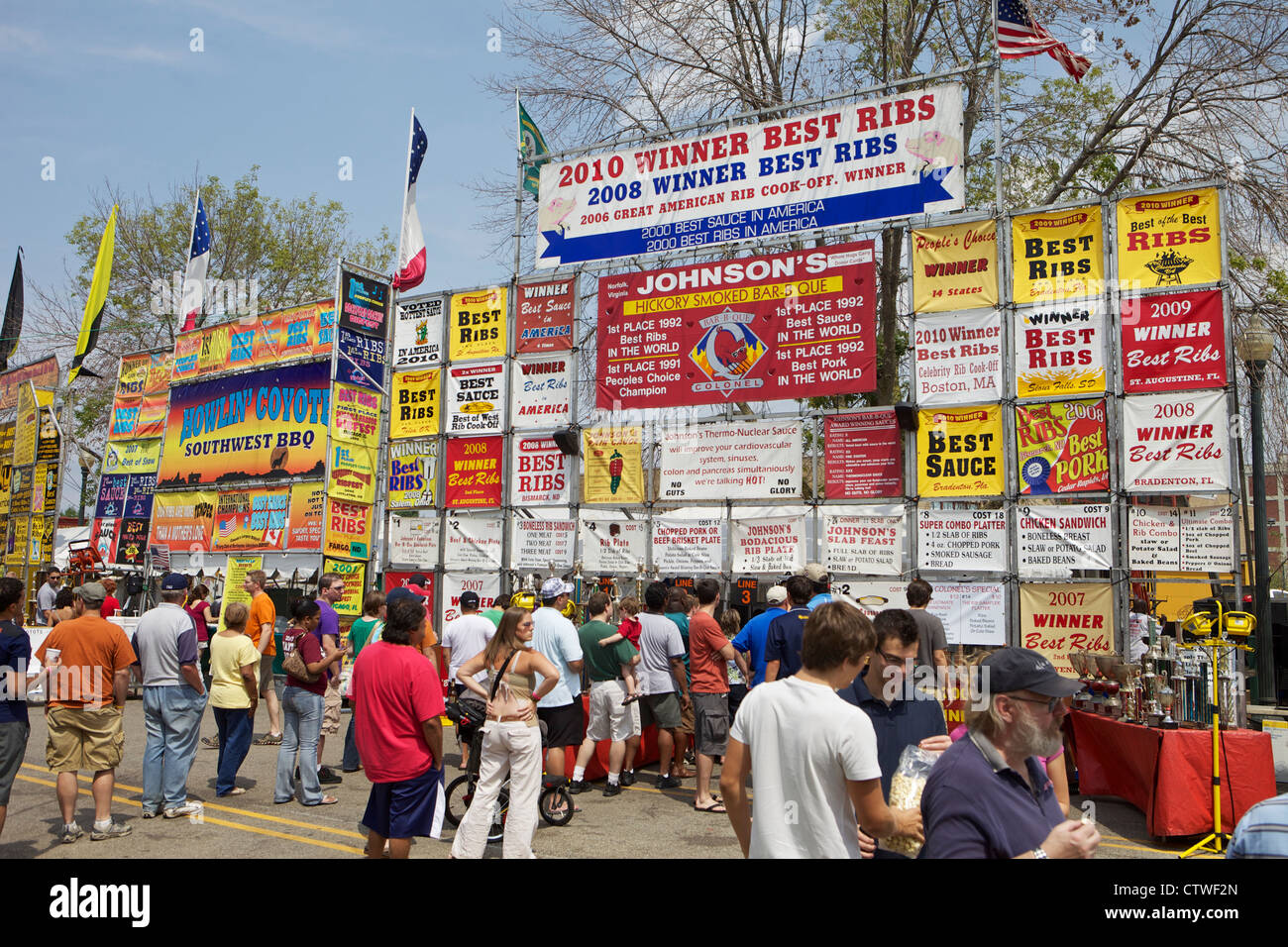 Food booths at the 2010 Kalamazoo Ribfest Stock Photo - Alamy