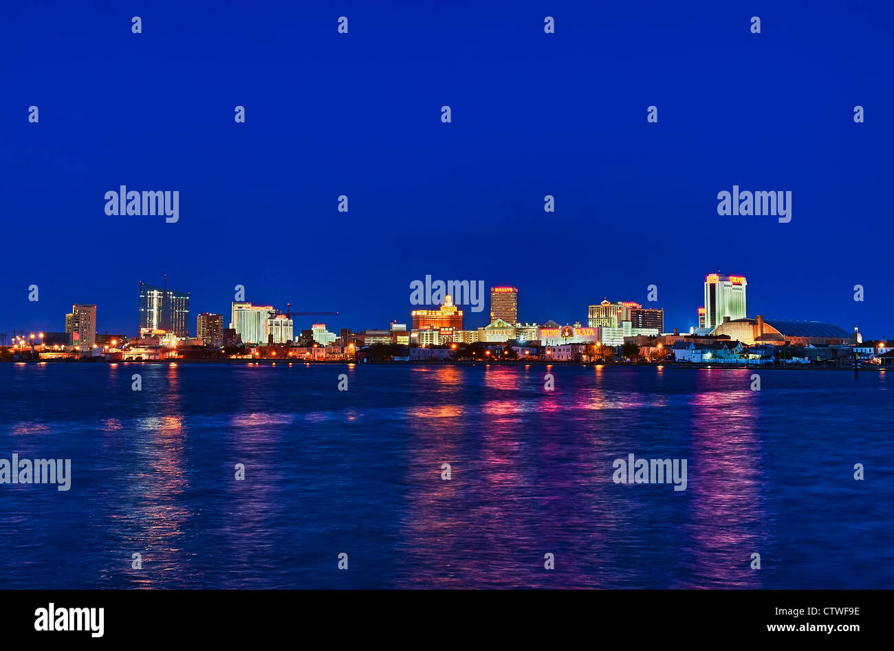 Atlantic City skyline at night, New Jersey, USA Stock Photo - Alamy