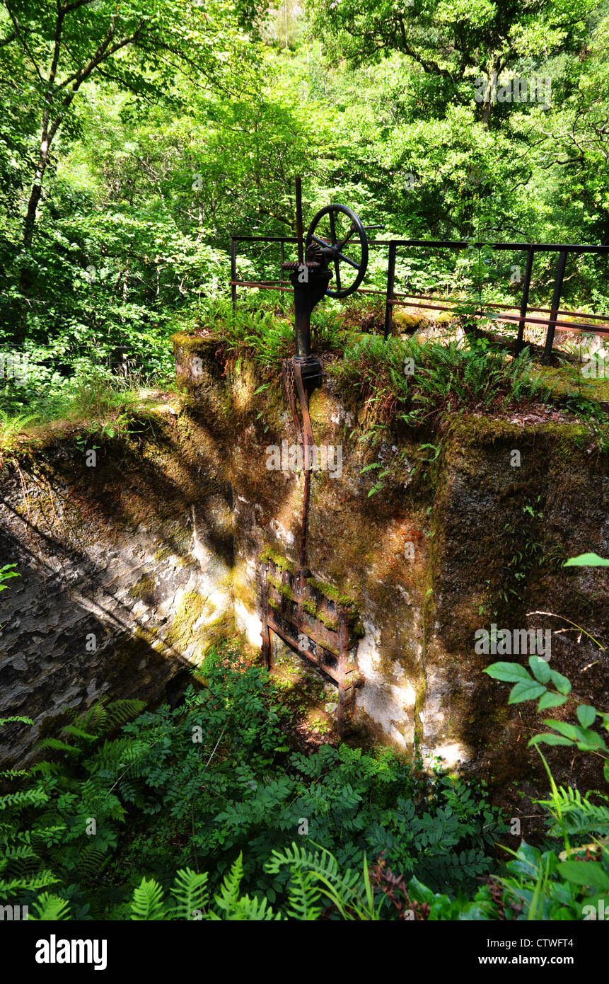 Holding pool and sluice controls at the old hydroelectric power station ...