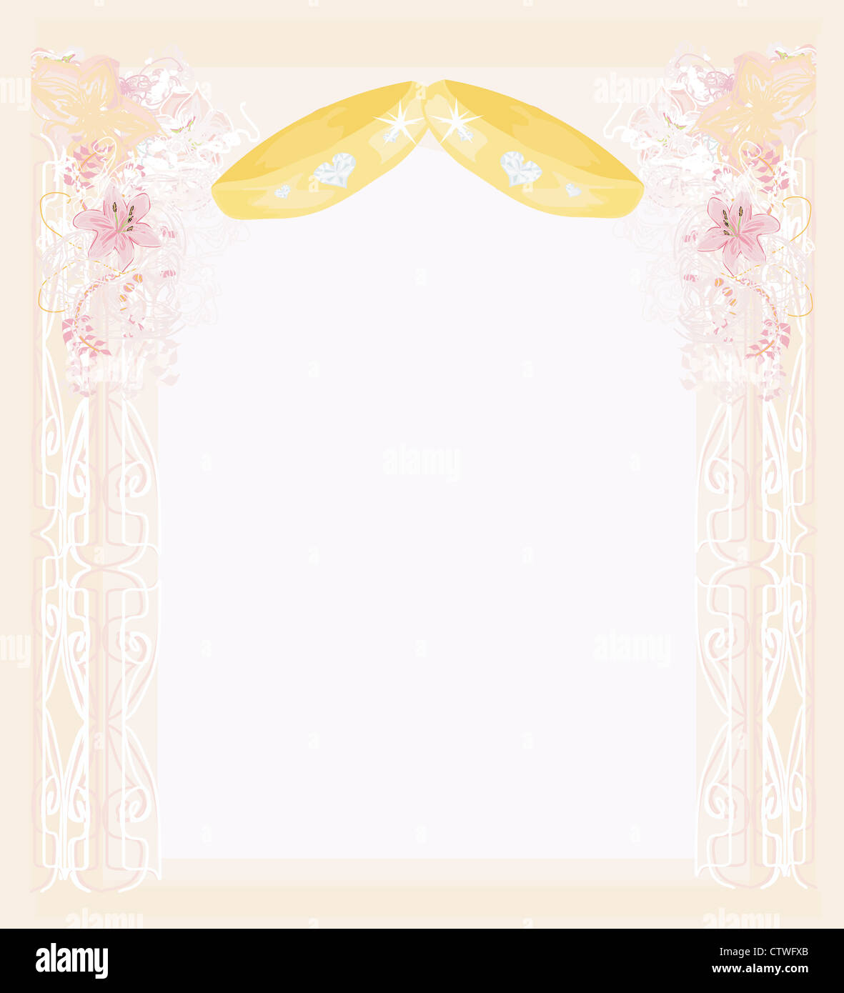 wedding Invitation card with rings Stock Photo - Alamy
