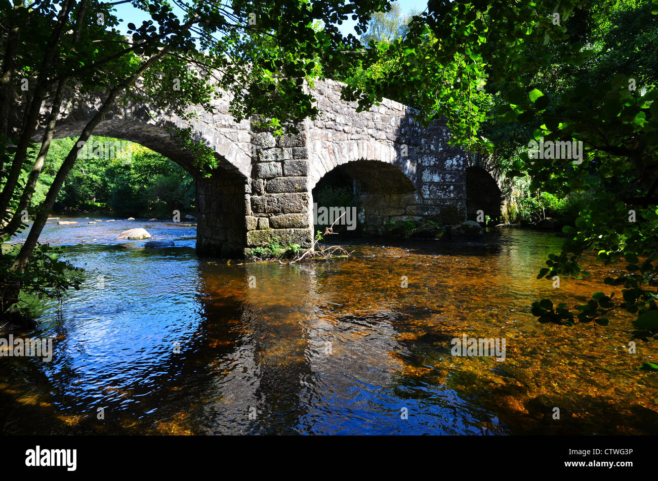 Fingle Bridge, a 18th century pack horse bridge, a local beauty spot ...