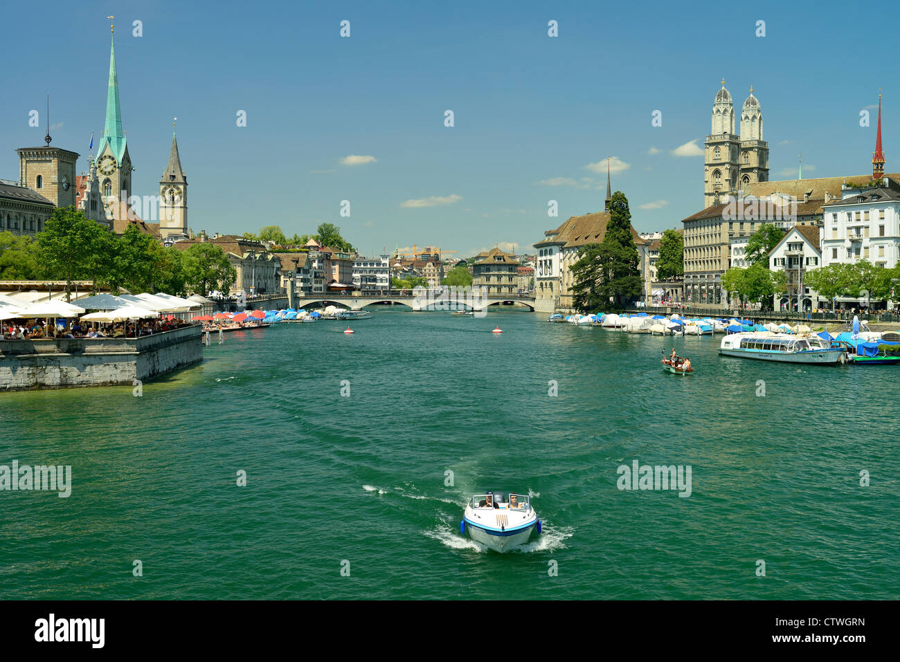 Zurich skyline, river Limmat, Switzerland Stock Photo - Alamy