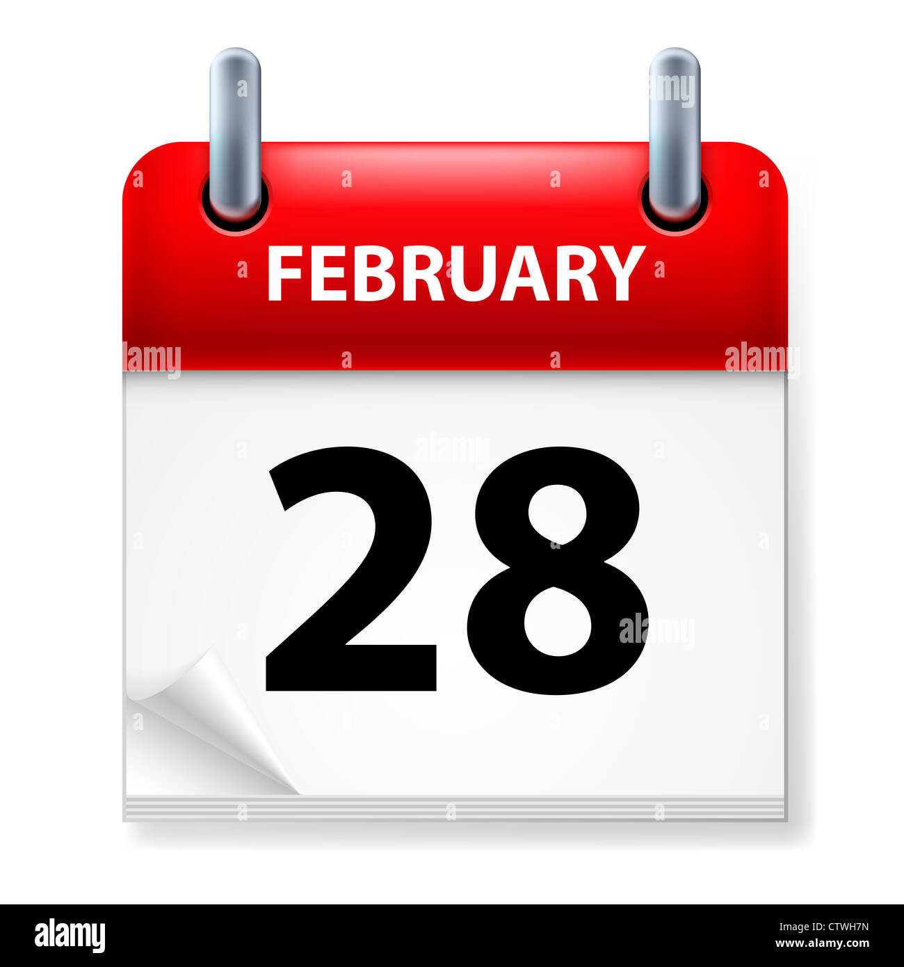 Twenty-eighth February in Calendar icon on white background Stock Photo ...