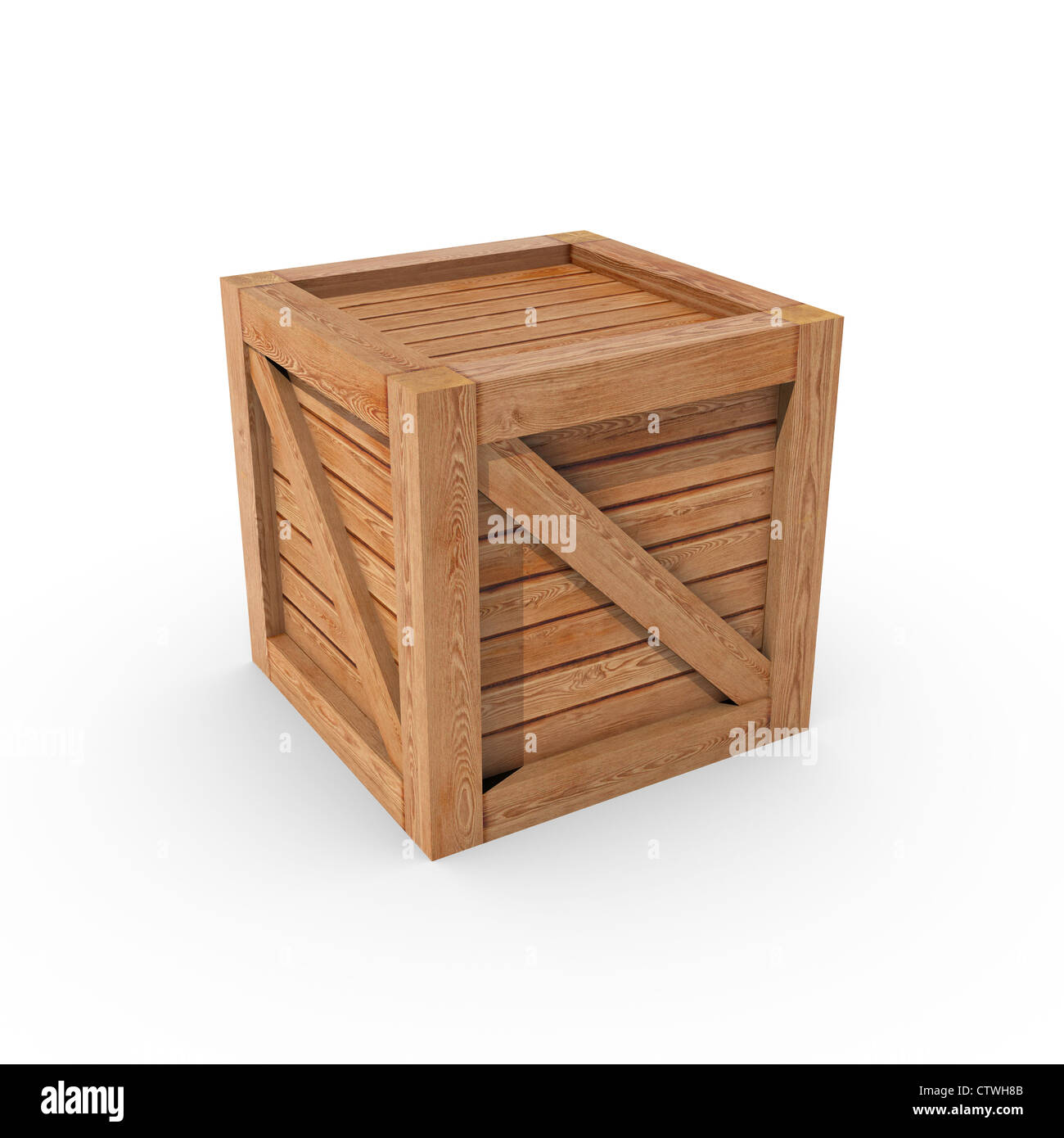 A wooden crate isolated on a white background Stock Photo - Alamy
