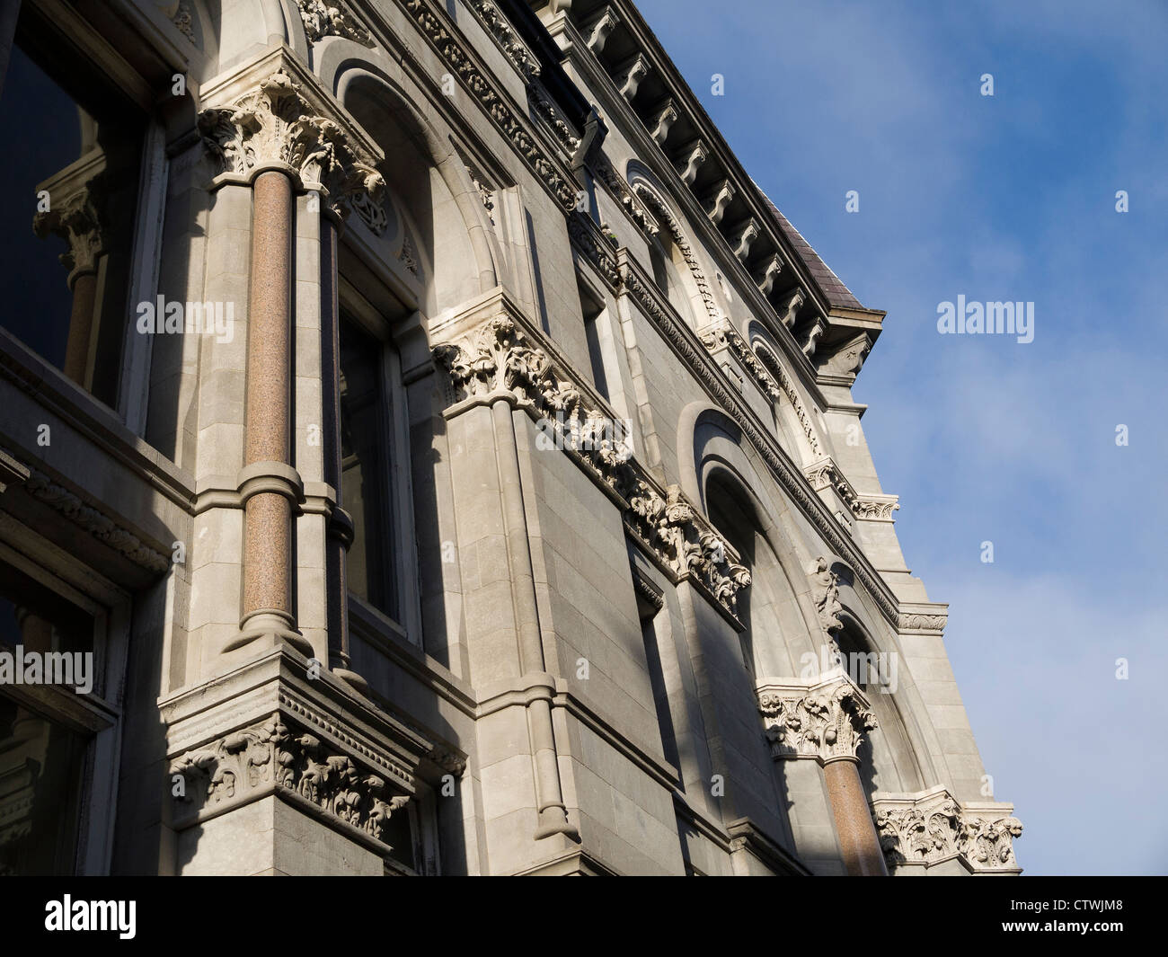 Ornate carved stone building in Dublin the capital city of Ireland ...